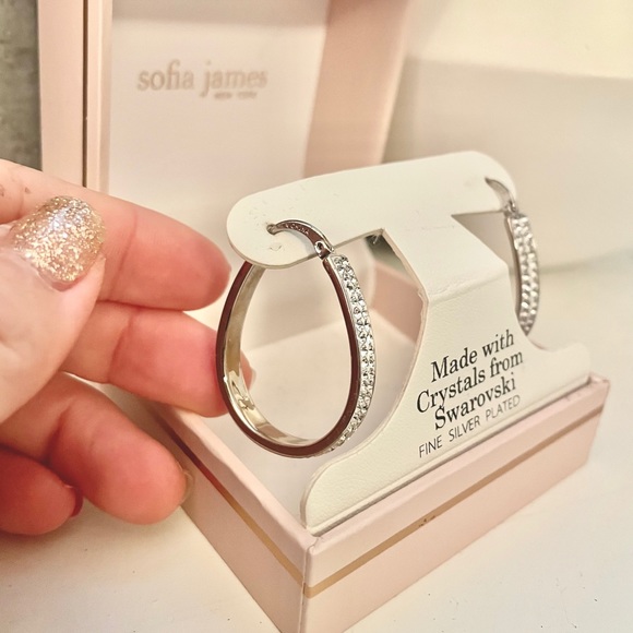 Jewelry | Sofia James Ny Swarovski Crystal Hoop Earrings | Poshmark